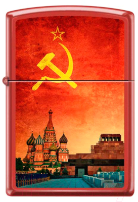 Zippo Soviet Design / 233 (красный матовый) Зажигалка купить в Минске ...
