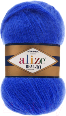 Alize Ангора Реал 40% шерсть, 60% акрил / 141 (480м, василек) Пряжа для ...