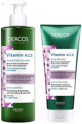 Vichy Dercos Nutrients Vitamine A C E Шампунь 250мл+Кондиционер 200мл ...