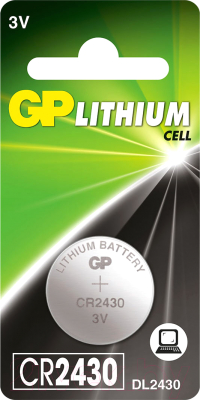 GP Batteries Lithium CR2430 / GP CR2430-2C1 Батарейка купить в Минске ...