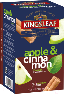 Kings Leaf Фруктовое Вдохновение. Яблоко и корица 20пак Чайный напиток ...