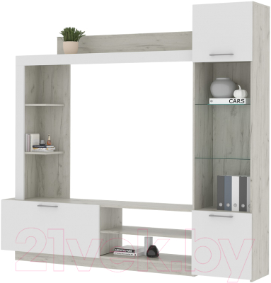 Стендмебель Онтарио МДФ (софт вайт/дуб крафт белый) Стенка купить в ...