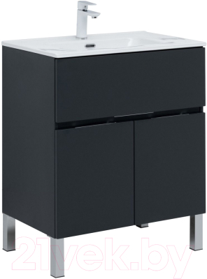 Aquanet Алвита new 70 / 306145 (антрацит) Тумба с умывальником купить в ...