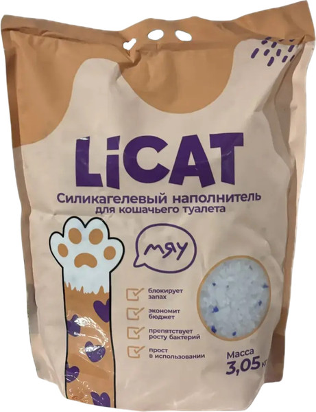 LiCat Силикагелевый (7.6л/3.05кг) Наполнитель для туалета впитывающий ...