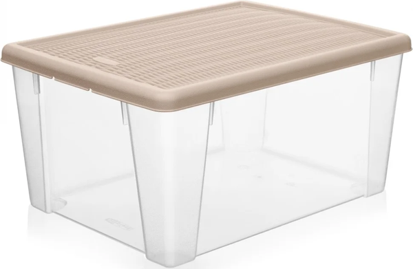 Эльфпласт Elegance / ЕР624 (4л, прозрачный/бежевый) Контейнер для хранения пластиковый купить в ...
