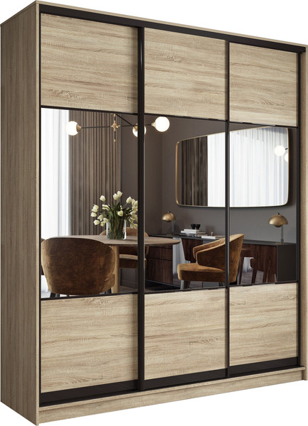 Евва АЭП ШК.3.03 176 SSG.01 дуб сонома/дуб сонома/венге глянец Шкаф ...