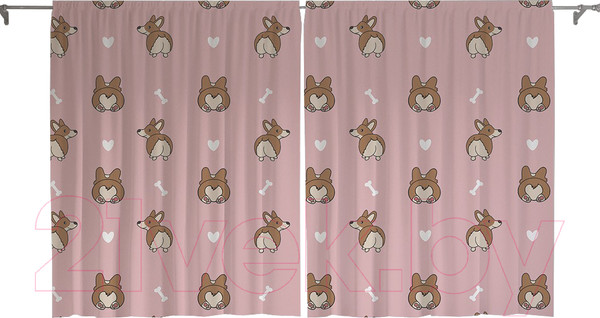 JoyArty Oxford DeLux Смешные корги / pox_385252 145x180 Комплект штор купить в Минске, Гомеле ...