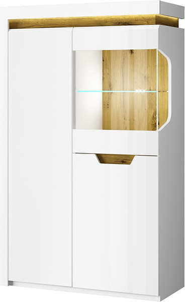 Anrex Torino 1V2D L белый/дуб наварра Шкаф с витриной купить в Минске, Гомеле, Витебске ...