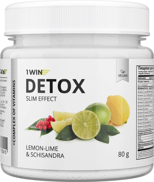 1WIN Detox Slim Effect с лимонником 80г, лимон/лайм Комплексная пищевая ...